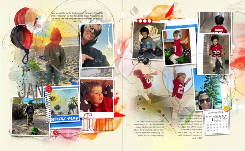 Anna Aspnes Digital Scrapbook Month Review Template Album 8 Diane